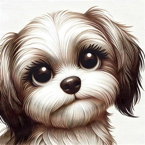 A Drawing Of A Dog With Long Eyelashes Premium Ai Generated Image