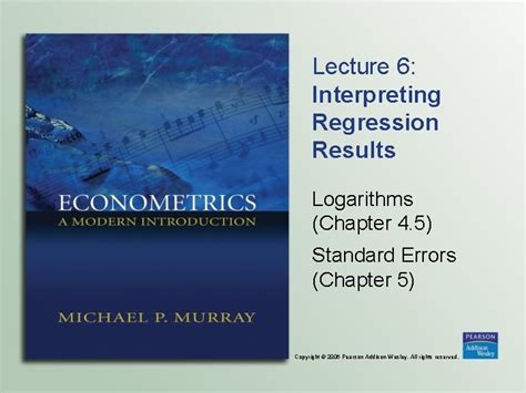 Lecture 6 Interpreting Regression Results Logarithms Chapter 4
