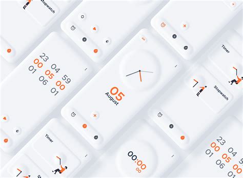 Neomorphic Clock App Behance