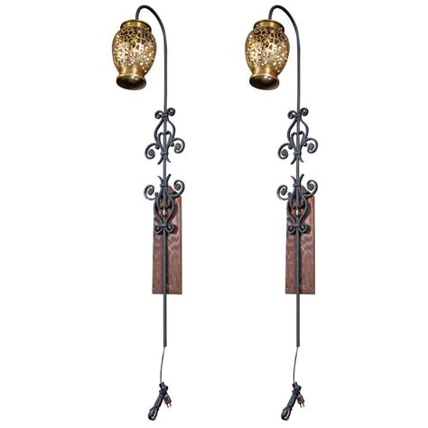 Decorative 7 Light Large Black Wrought Iron Sconce For Sale At 1stdibs