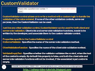 Sql Server Net And C Video Tutorial Part CustomValidator