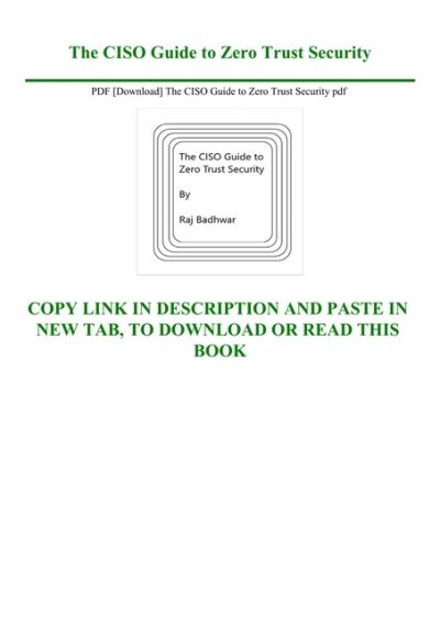 Pdf [download] The Ciso Guide To Zero Trust Security Pdf