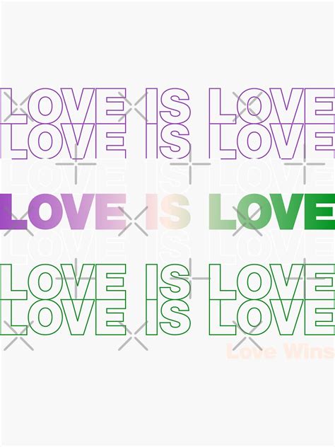 Love Is Love Genderqueer Pride Flag Sticker For Sale By Aoifejynx