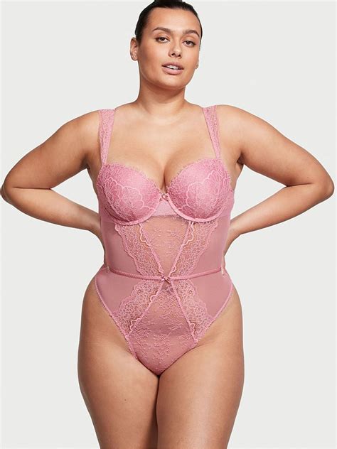 Dusk Mauve Pink Lace Bodysuit Victorias Secret Uk