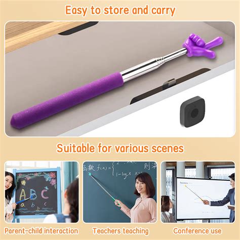 Lakoe Finger Retractable Teaching Pointer Preschool Reading Guide Stick Learning Tools For Class