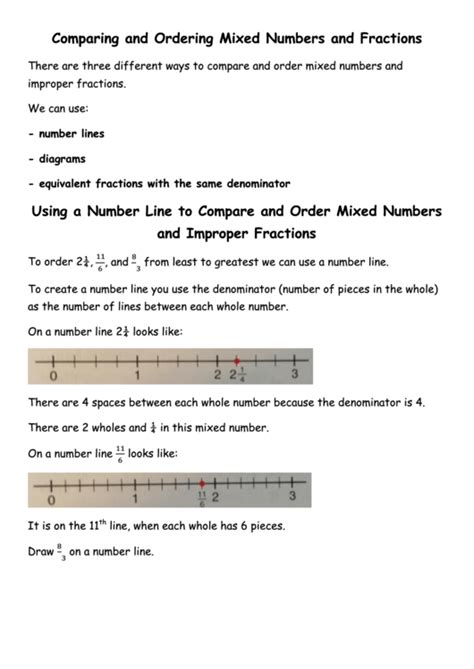Comparing And Ordering Mixed Numbers And Fractions Printable Pdf Download