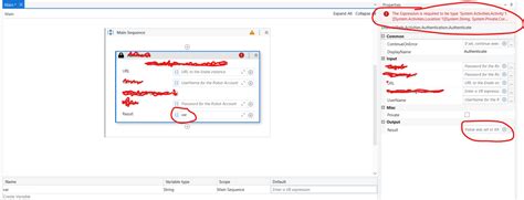 Output Variable Setting From Properties Window Not From Xaml