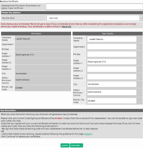 Reissue Sectigo Comodo Code Signing Certificate Leaderssl