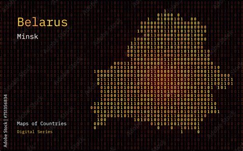 Vector De Stock Belarus Map Shown In Binary Code Pattern Matrix