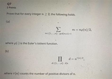 solved q7 2 points prove that for every integer n≥2 the