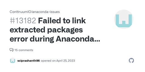Failed To Link Extracted Packages Error During Anaconda3 202303