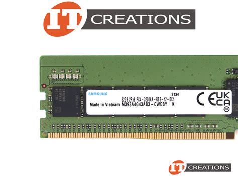 M393A4G43AB3-CWEBY Samsung 32GB PC4-25600aa-R DDR4-3200aa-R Registered ...