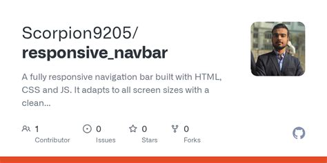 Github Scorpion9205 Responsive Navbar A Fully Responsive Navigation Bar Built With Html Css