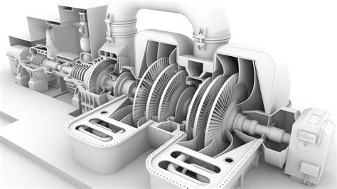 Steam Turbine Generator D Model Fbx Obj Max Blend Free D