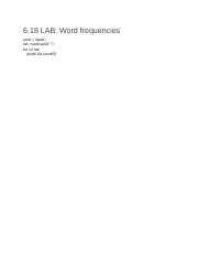 LAB Word Frequencies Docx LAB Word Frequencies Word Input List Word Split For