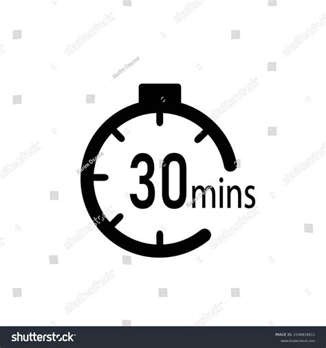 30 Minutes Timer Stopwatch Countdown Icon Stock Vector Royalty Free