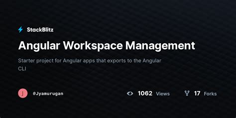 Angular Workspace Management Stackblitz