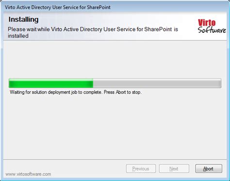 Installing Virto Active Directory Service For Sharepoint Virtosoftware Guides And Docs