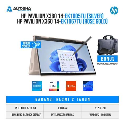 Jual Hp Pavilion X Ek Tu Silver Ek Tu Rose Gold Intel Core I U Gb Gb Ssd