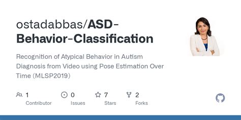 Github Ostadabbas Asd Behavior Classification Recognition Of