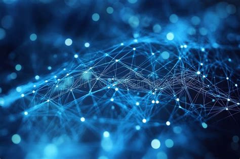 Generative Ai Abstract Blue Digital Network Connections And Technology Background Business