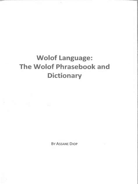 Wolof Language The Wolof Phrasebook And Dictionary Assane Diop Z