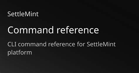 command reference