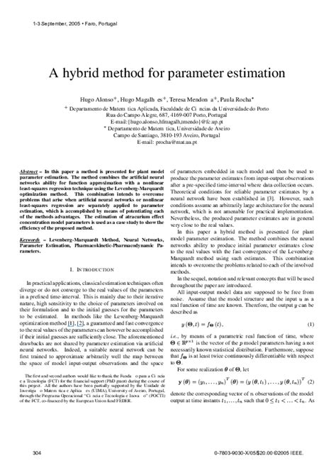 Pdf A Hybrid Method For Parameter Estimation