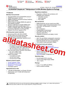 CC RSIPMOTR Datasheet PDF Texas Instruments