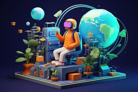 Premium AI Image Chatbot Robot Working And Chatting D Render Style AI Generated