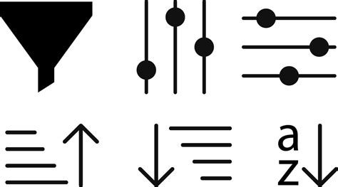 Set Of Filter Icon Funnel Icon Filtering Icon Filter Symbol Simple Design Filters Icon Button