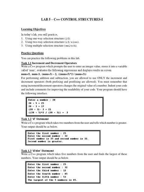Lab 5 In Lab Tasks 1 Pdf C Letter Case
