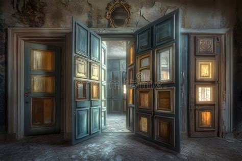 Unique House Structure Featuring Numerous Doors Leading Into An Unseen