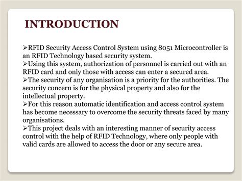 Rfid Based Access Control System Using Microcontroller Pptx