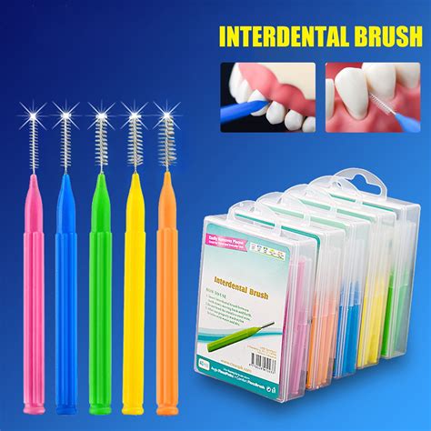 Pengpengfang 40pcsbox Interproximal Brush Safe Ergonomic Stainless
