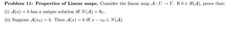 Solved Problem Properties Of Linear Maps Consider The Chegg