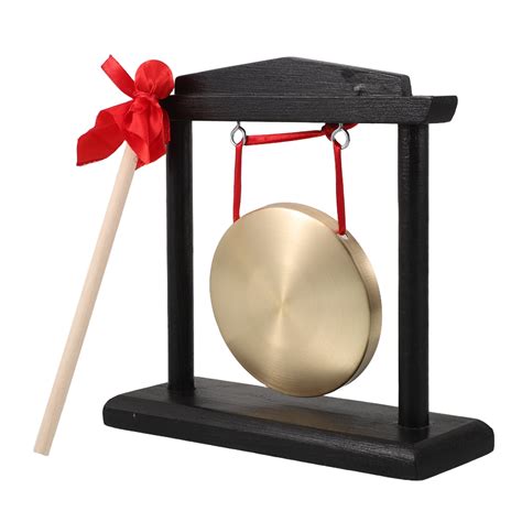Traditional Chinese Copper Gong With Stand And Mallet For Housewarming