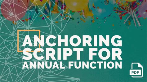 Anchoring Script For Annual Function With Pdf English Compositions
