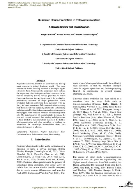 Pdf Customer Churn Prediction In Telecommunication A Decade Review And Classification