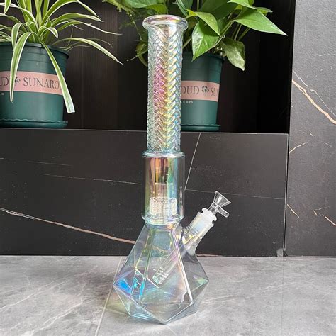 15 Glass Bong Large Capacity Polygon Water Pipe Thick Smoking Hookah 14mm Bowl Ebay