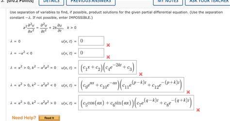 Solved Use Separation Of Variables To Find If Possible