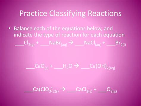 Ppt Classifying Chemical Reactions Powerpoint Presentation Free Download Id