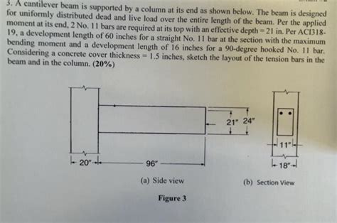 Solved A Cantilever Beam Is Supported By A Column At Its Chegg