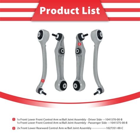 4pcs For 2012 2020 Tesla Model S 2016 2020 X Front Lower Control Arm