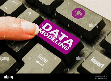 Hand Writing Sign Data Modeling Business Idea Process Of Transferring Data Between Data Storage