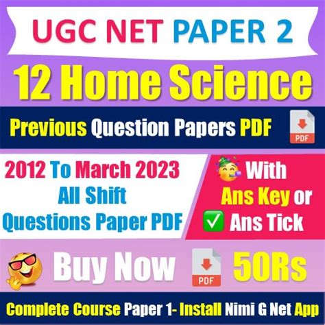 All Year PDF Ugc Net Home Science Question Paper With Answer Key Pdf Or Previous Year Paper