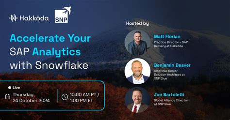 Hakkōda On Linkedin Live Webinar Accelerate Your Sap Analytics With Snowflake