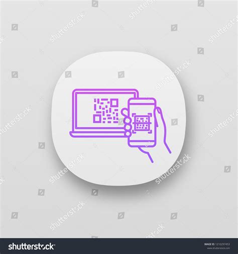 Qr Code Scanning Smartphone App Icon Stock Vector Royalty Free Shutterstock