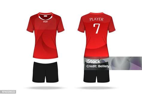 사양 배구 저지 섬 목과 짧은 바지 템플릿을 라운드 스포츠 티셔츠 흰색 배경에 고립 이랑 팀 유니폼입니다 벡터 레이어 일러스트 레이 션 디자인 Eps10 0명에 대한 스톡
