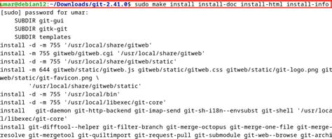 how to install git on debian 12 linuxways